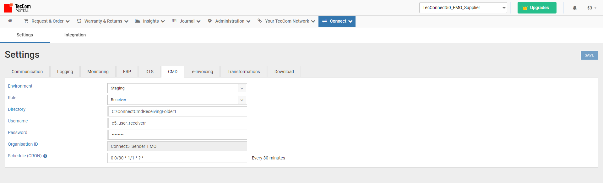 Connect Configuration | TecCom Wiki