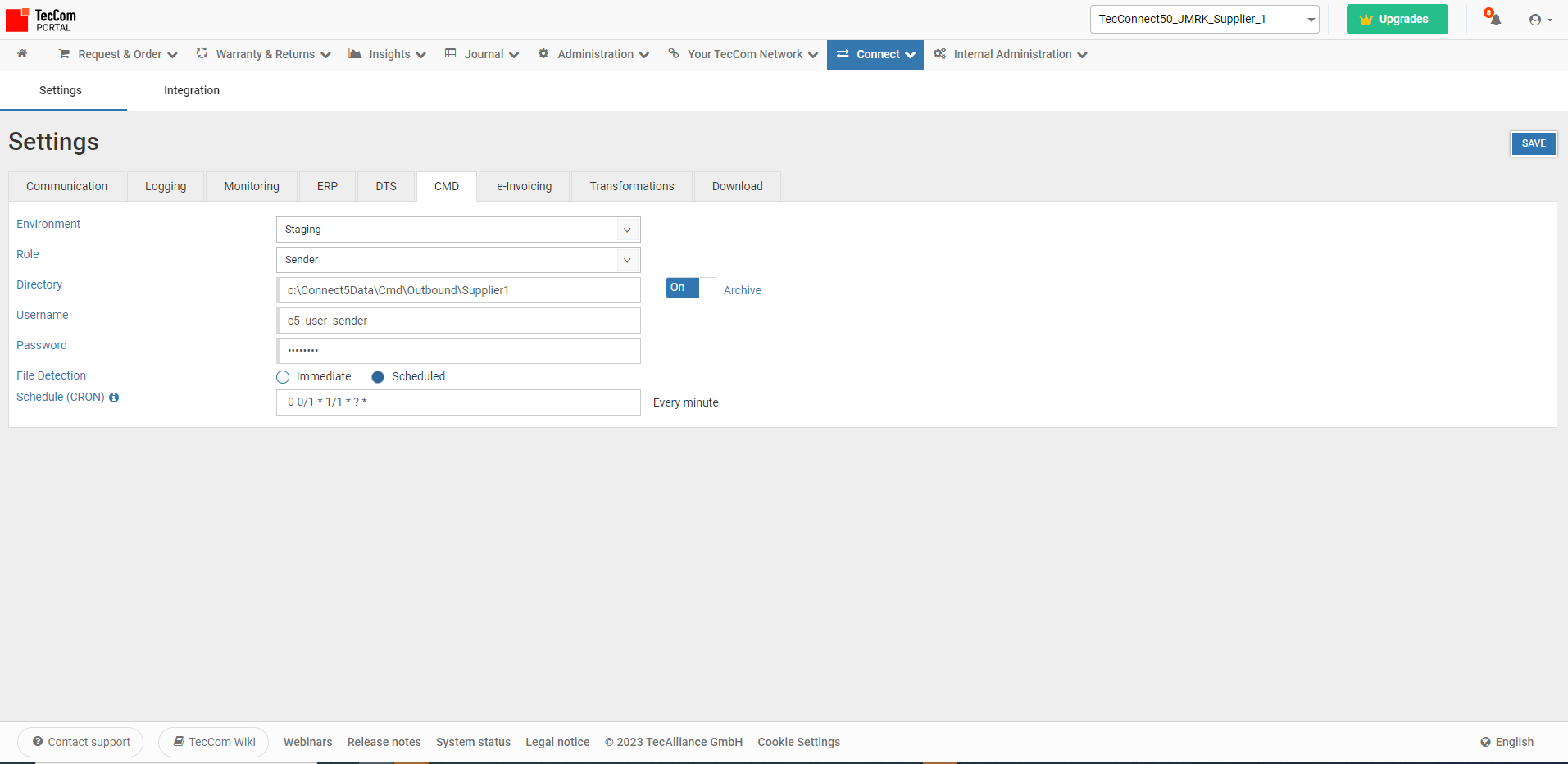 Connect Configuration | TecCom Wiki