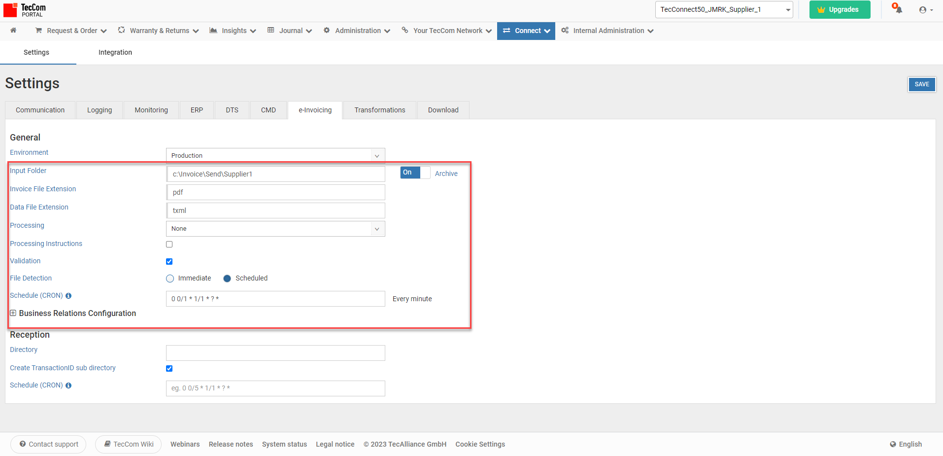 Connect Configuration | TecCom Wiki